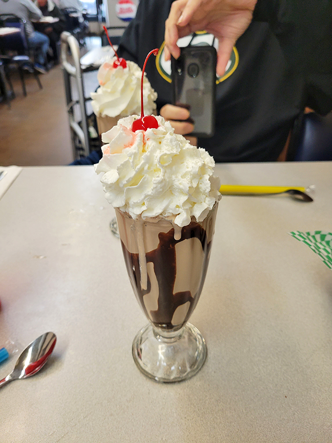Milkshake heaven! This creamy concoction is so thick, you might need to train for it like Rocky.