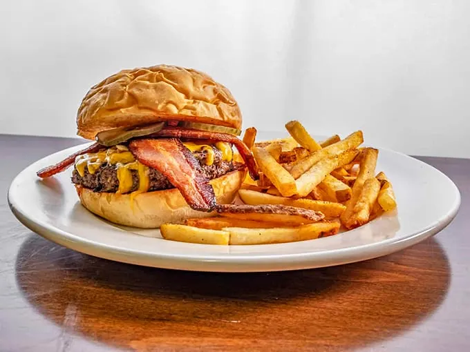 Bacon, meet burger. Burger, meet destiny. This stack of deliciousness is taller than my college GPA and twice as satisfying.