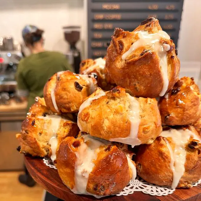 Hot cross buns, hot cross buns, one a penny, two a penny... or worth their weight in gold at Birchgrove Baking!