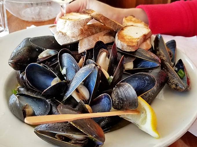 These mussels aren't just dinner – they're a maritime treasure hunt, each shell hiding a delicious reward. Photo credit: Mike Whitney