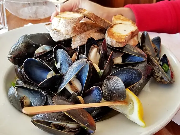 These mussels aren't just dinner – they're a maritime treasure hunt, each shell hiding a delicious reward. Photo credit: Mike Whitney