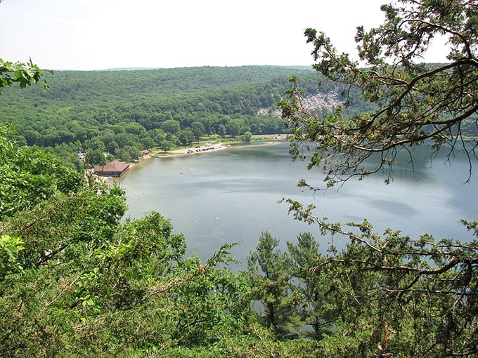The river carved its masterpiece over millennia, creating Wisconsin's answer to the Grand Canyon.