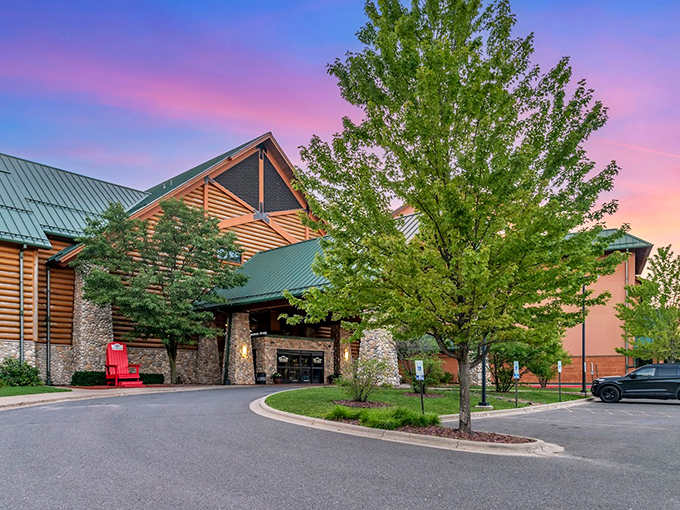 Sunset over the Wilderness - where 'roughing it' means deciding between the indoor or outdoor waterpark. Tough choices, folks! Photo credit: Three Bears Resort