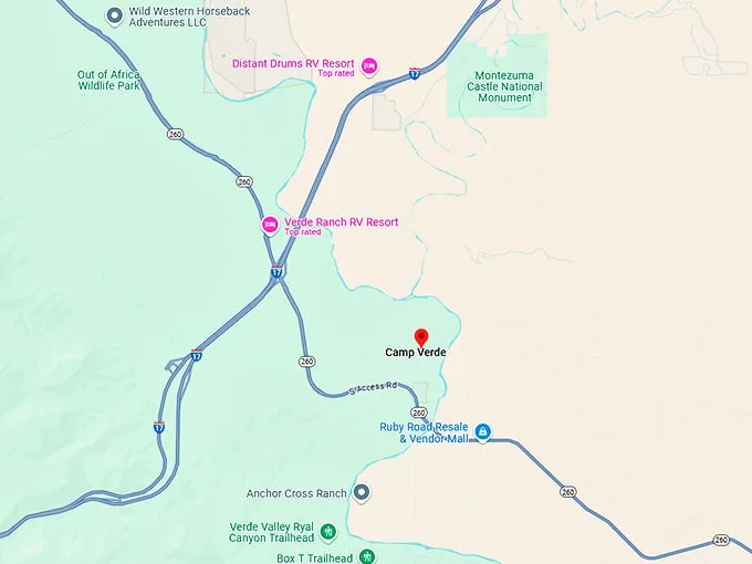 camp verde map