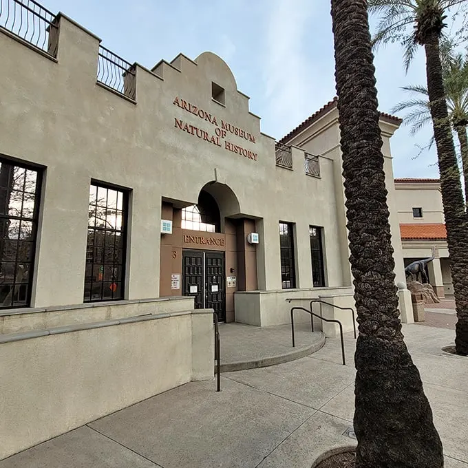 Welcome to prehistory's playground! The Arizona Museum of Natural History's facade promises adventure with a side of Southwest charm.