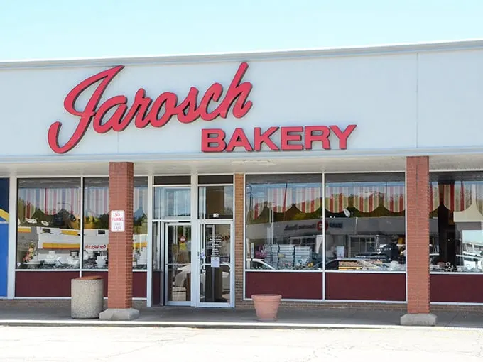 Welcome to carb heaven! Jarosch Bakery's inviting storefront promises a sugar rush that'll make your dentist weep and your taste buds sing.
