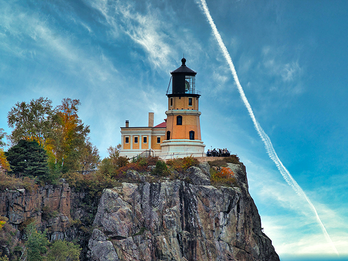 Majestic and proud, Split Rock Lighthouse stands like a sentinel on the cliff. It's as if Mother Nature decided to build her own skyscraper!