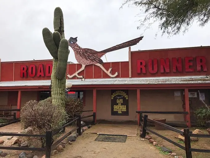Beep beep! This roadrunner's not running away – it's inviting you in for a taste of the Wild West. Talk about a warm welcome!