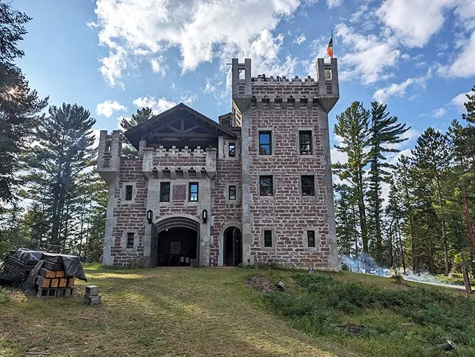 Hogwarts meets the Northwoods! This stone castle rises from the Wisconsin forest like a fever dream of a medieval architect gone wild.