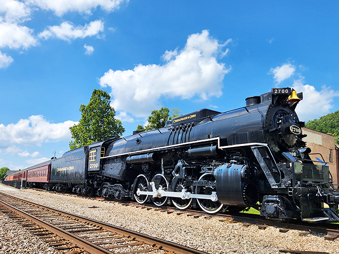 All aboard the nostalgia express! This iron beast looks ready to chug its way into your heart faster than you can say "conductor's hat."