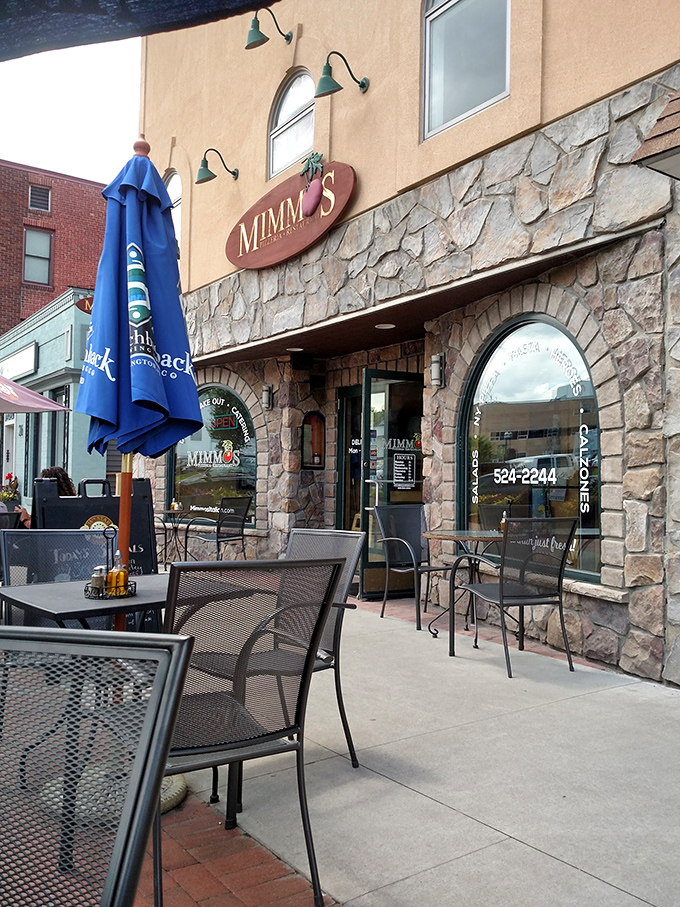 "Welcome to carb heaven!" Mimmo's charming exterior beckons with the promise of Italian delights, its stone facade a prelude to the culinary adventure within.
