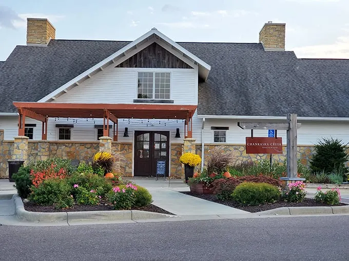 Welcome to wine country, Minnesota-style! Chankaska Creek's charming exterior is like a cozy sweater for your soul – inviting, warm, and oh-so-Midwestern.