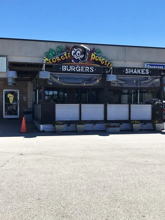 Welcome to Georgie Porgie's, where childhood dreams meet gourmet burgers! This whimsical facade promises a treehouse adventure for your taste buds.