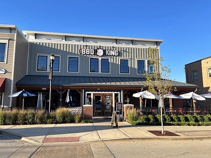 Welcome to BBQ royalty! This unassuming exterior houses a smoky kingdom where flavor reigns supreme and napkins are your loyal subjects.