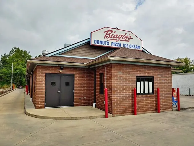Brick by delicious brick: Biagio's stands as a temple to the holy trinity of comfort food – donuts, pizza, and ice cream.