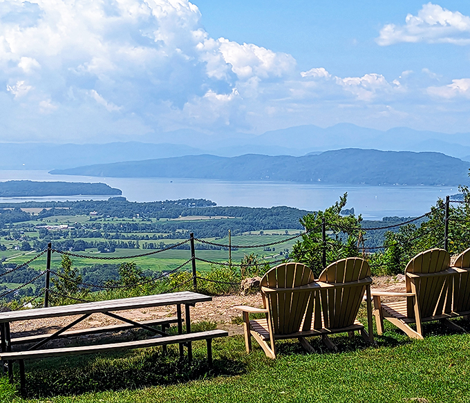 Mother Nature's masterpiece unfolds before your eyes. This view from Mt. Philo is like Vermont's version of the Sistine Chapel ceiling – breathtaking!