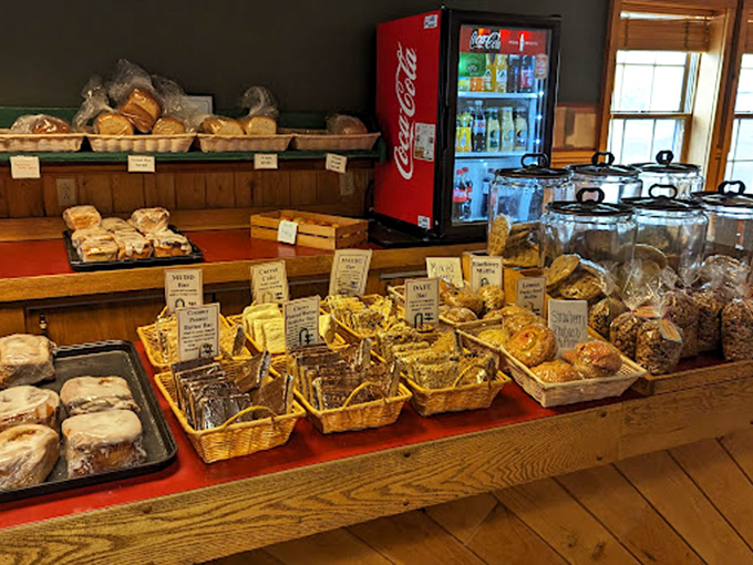 Pastry paradise! This display case is like a museum of deliciousness. Go ahead, press your nose against the glass – we won't judge.