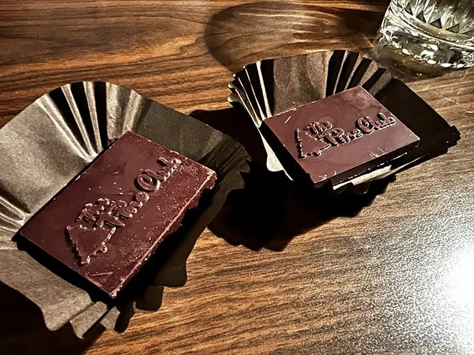 Sweet endings at the Pine Club! These custom chocolates are like edible love letters to your taste buds. A perfect finale to a memorable meal.