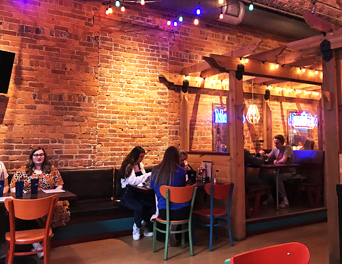 A gathering of food adventurers! These diners are embarking on a culinary journey that's part Wild West, part Tex-Mex wonderland.