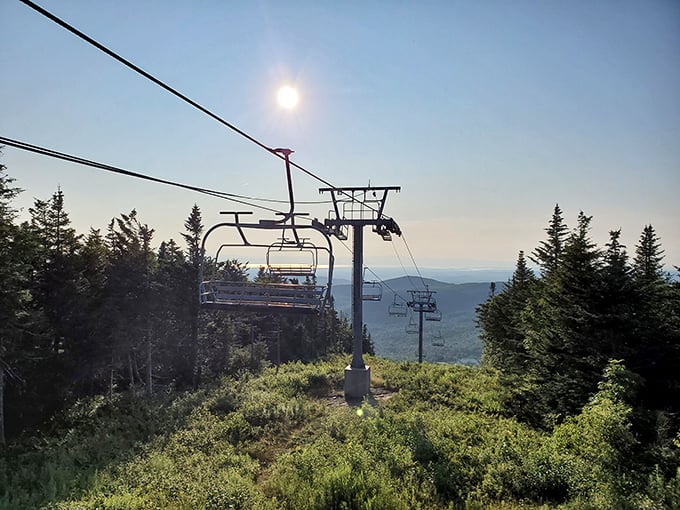 Lake Champlain glitters in the distance like a mirage. But trust us, Bolton's vistas are 100% real.