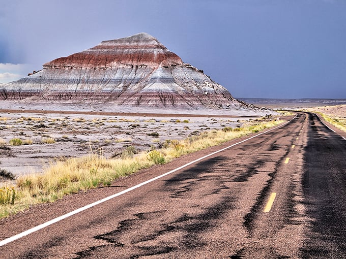Fossil fuel for your imagination! Pull over to witness nature's own version of a stone-age sculpture garden.