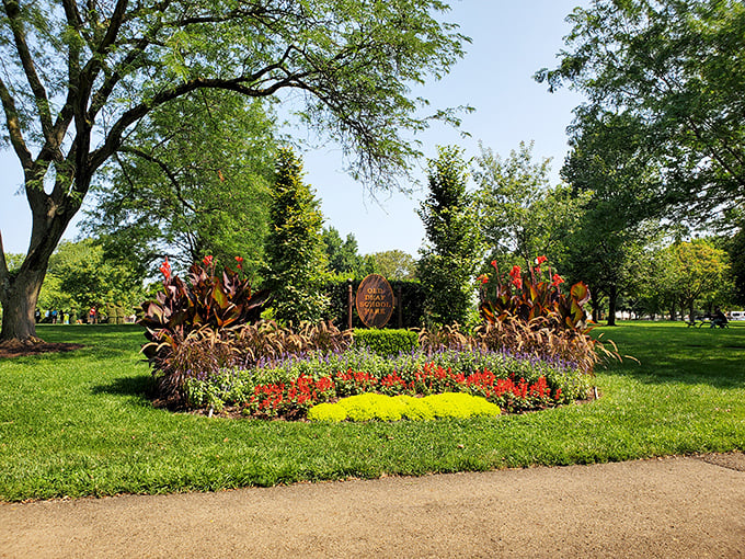 Topiary Park: Seurat's masterpiece gets a leafy makeover. It's like "Edward Scissorhands" met an Impressionist painter.