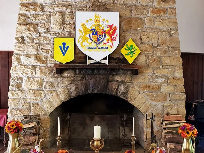Cozy up to history by this grand fireplace. It's the perfect spot for roasting marshmallows—or plotting your next crusade.