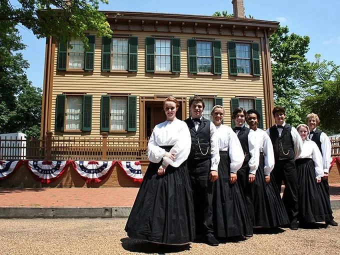 The Lincoln Home Players present: "Hoop Skirts and High Hopes" - a fashion show that's more educational than Paris runway.