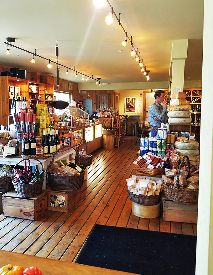 Warm lighting, wooden accents, and enough gourmet goods to make you swoon. It's like a hug for your senses!