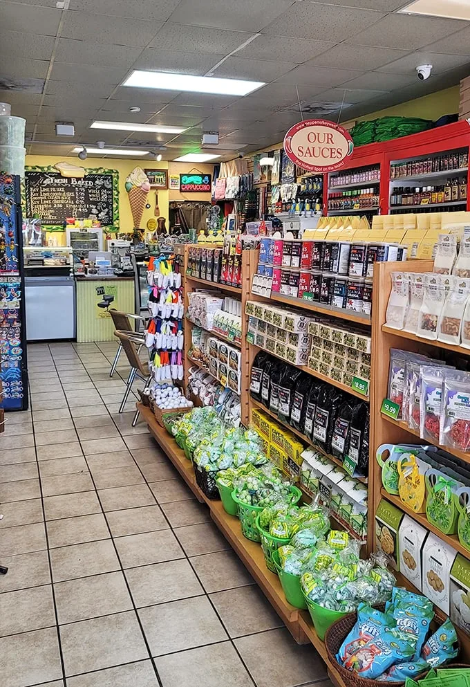 A flavor explorer's paradise! These shelves are stocked with enough tropical goodies to make Carmen Miranda's hat jealous.