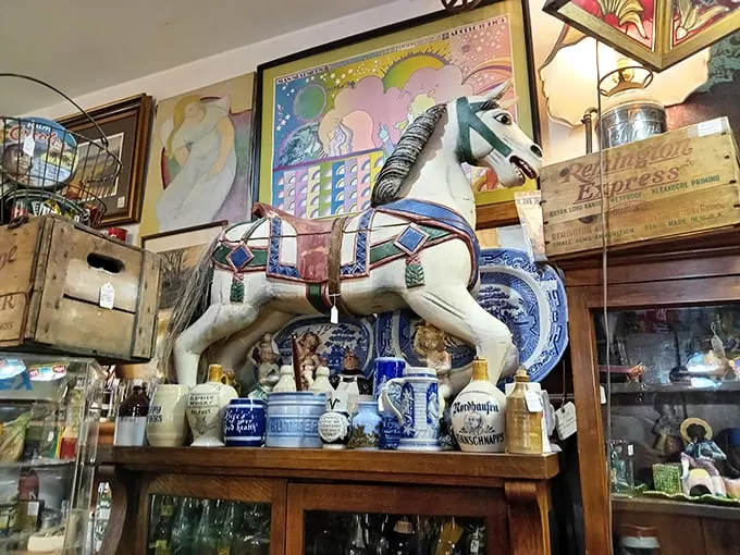 Giddy up! This carousel horse is ready to take you on a merry-go-round of memories. No quarters required!