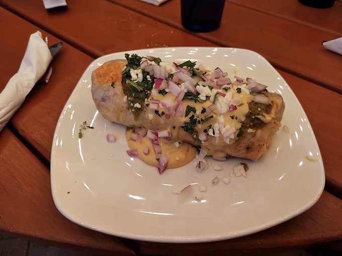 Burrito bliss on a plate! This wrapped wonder is like a warm, edible hug from your abuela – if she were a gourmet chef.