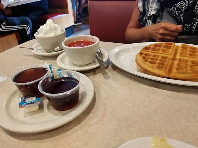Waffles, whipped cream, and endless possibilities. It's a blank canvas for your breakfast dreams – go wild!