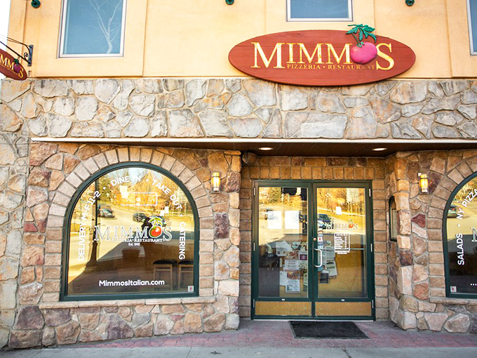 "Your gateway to gastronomic bliss." Mimmo's welcoming entrance is like a portal to pizza paradise, inviting you to leave your diet at the door.
