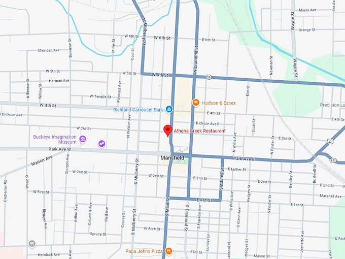 16 athena greek restaurant map
