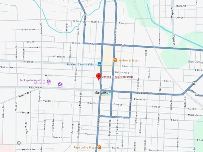 16 athena greek restaurant map