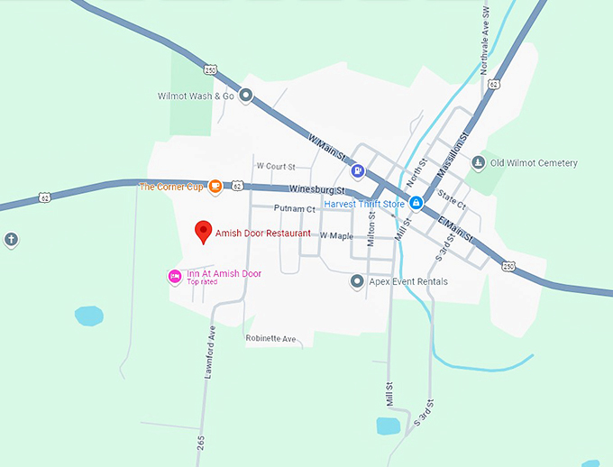 16 amish door restaurant map