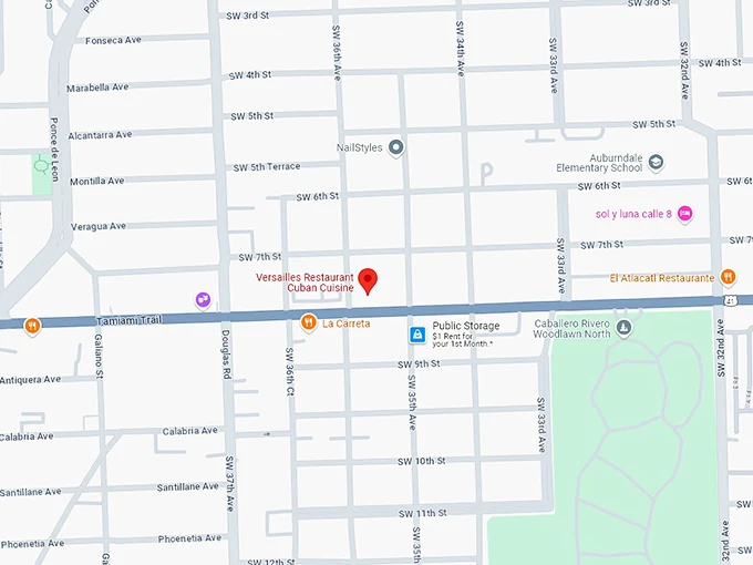 16. versailles restaurant cuban cuisine map