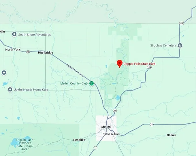16. copper falls state park map