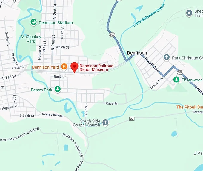 16. dennison railroad depot museum map