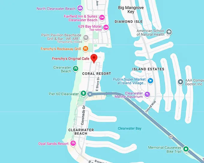 16. frenchy's original cafe map