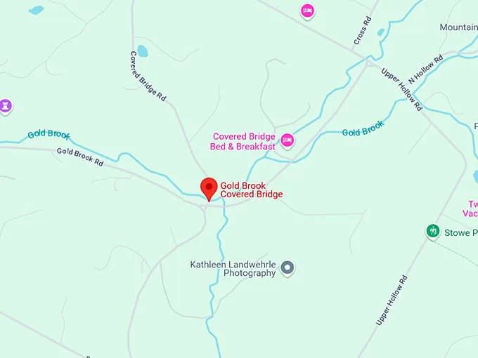 16. gold brook covered bridge map