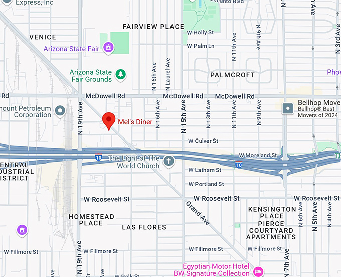 16. mel's diner map