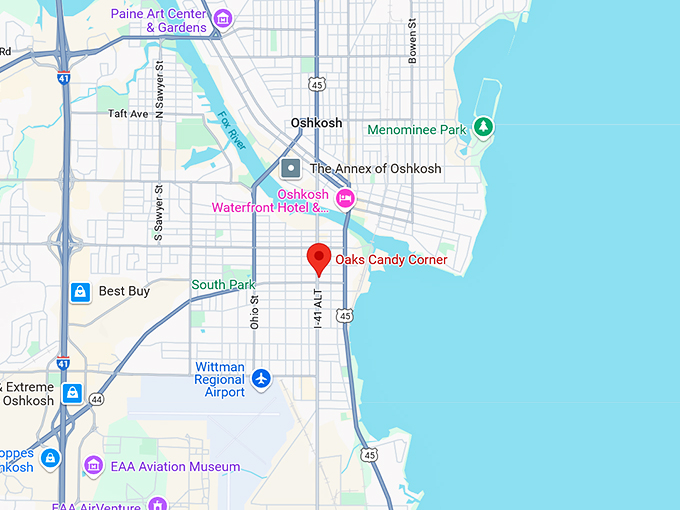 16. oaks candy corner map