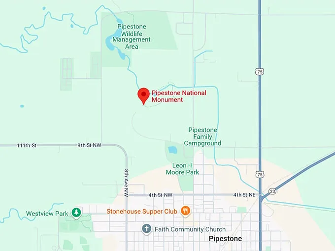 16. pipestone national monument map
