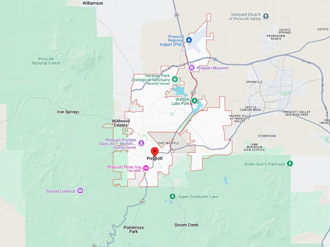 16. prescott map