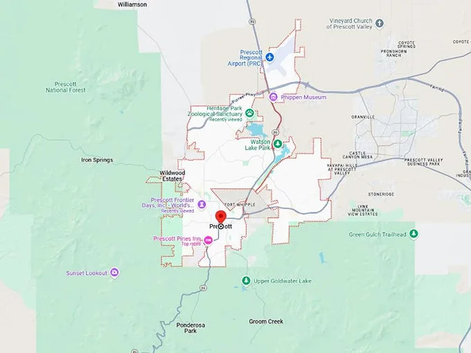 16. prescott map