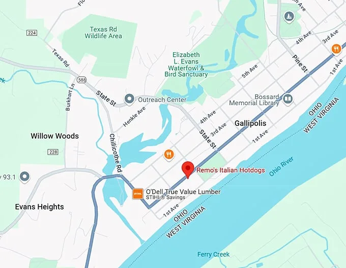 16. remo's italian hotdogs map