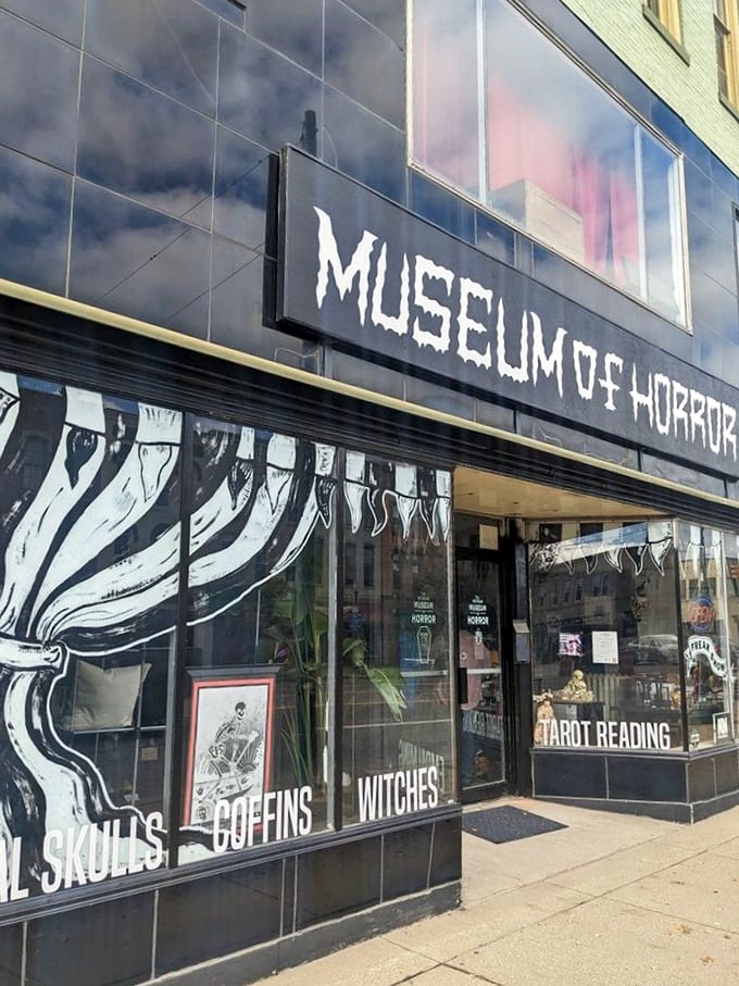 Step into a world where nightmares are welcome! The Museum of Horror's facade is a chilling invitation to explore the macabre.