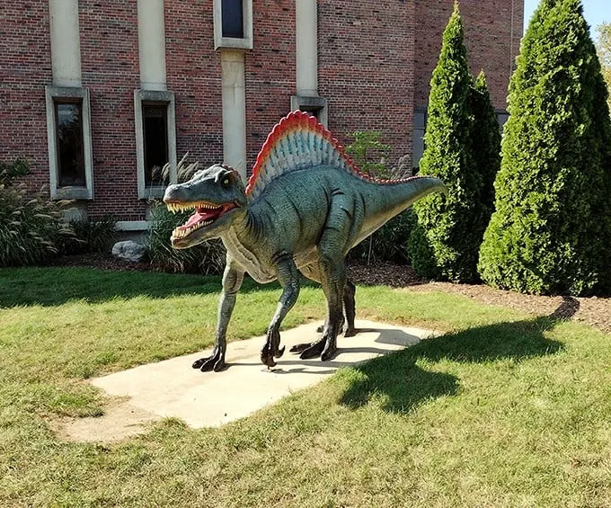Jurassic spark of imagination! WMU's Spinosaurus statue is the perfect backdrop for impromptu paleontology lectures or practicing your best dino roar.